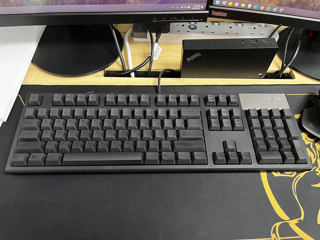 Fujitsu Realforce R2 Keyboard (Full, Black, 55G) Modded with 30G Rubber ...
