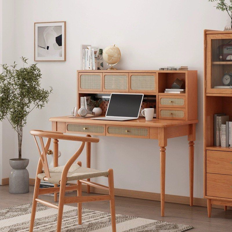 HARUAKI Japandi Solid Wood Study Table, Furniture & Home Living ...