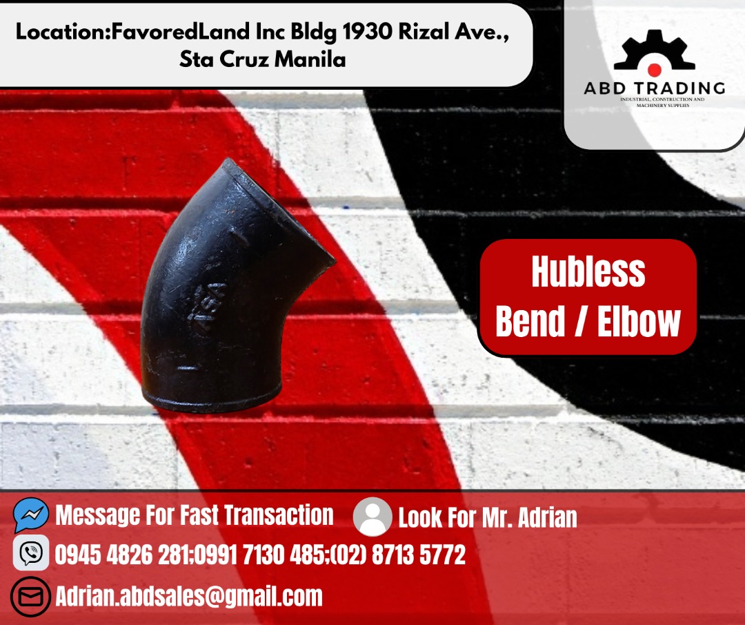 Hubless Bend Elbow, Commercial & Industrial, Construction Tools ...