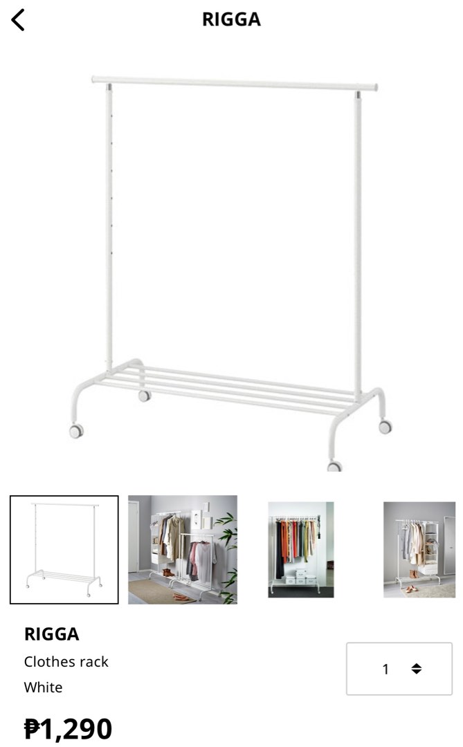 IKEA Rigga Clothes Rack, Furniture & Home Living, Furniture, Shelves ...