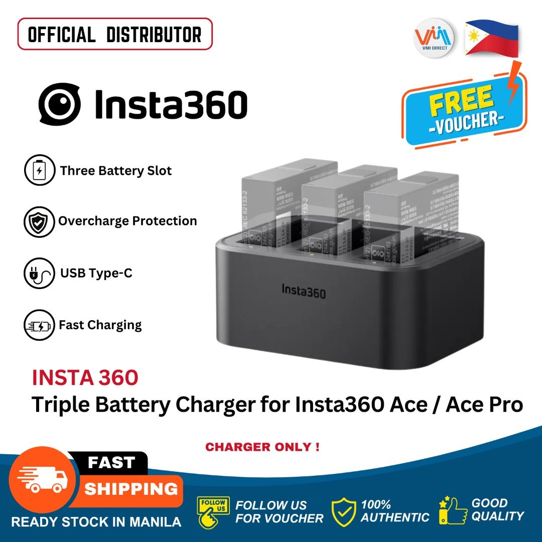 INSTA360 CHARGER HUB FOR ACE AND ACE PRO ACTION CAMERA SMARTER AND FAST ...