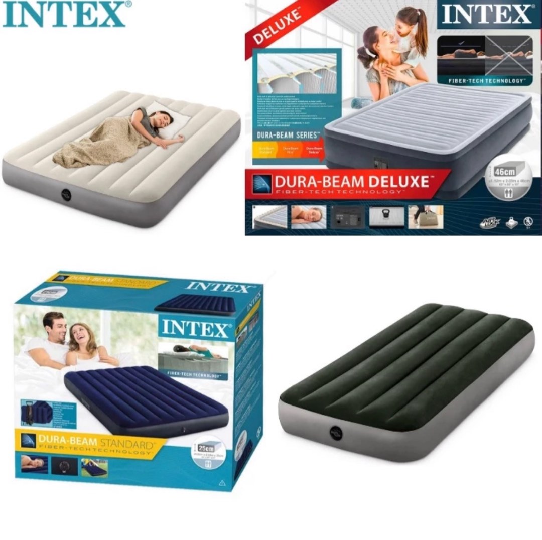 INTEX Single Air Bed with E-pump, Furniture & Home Living, Furniture ...