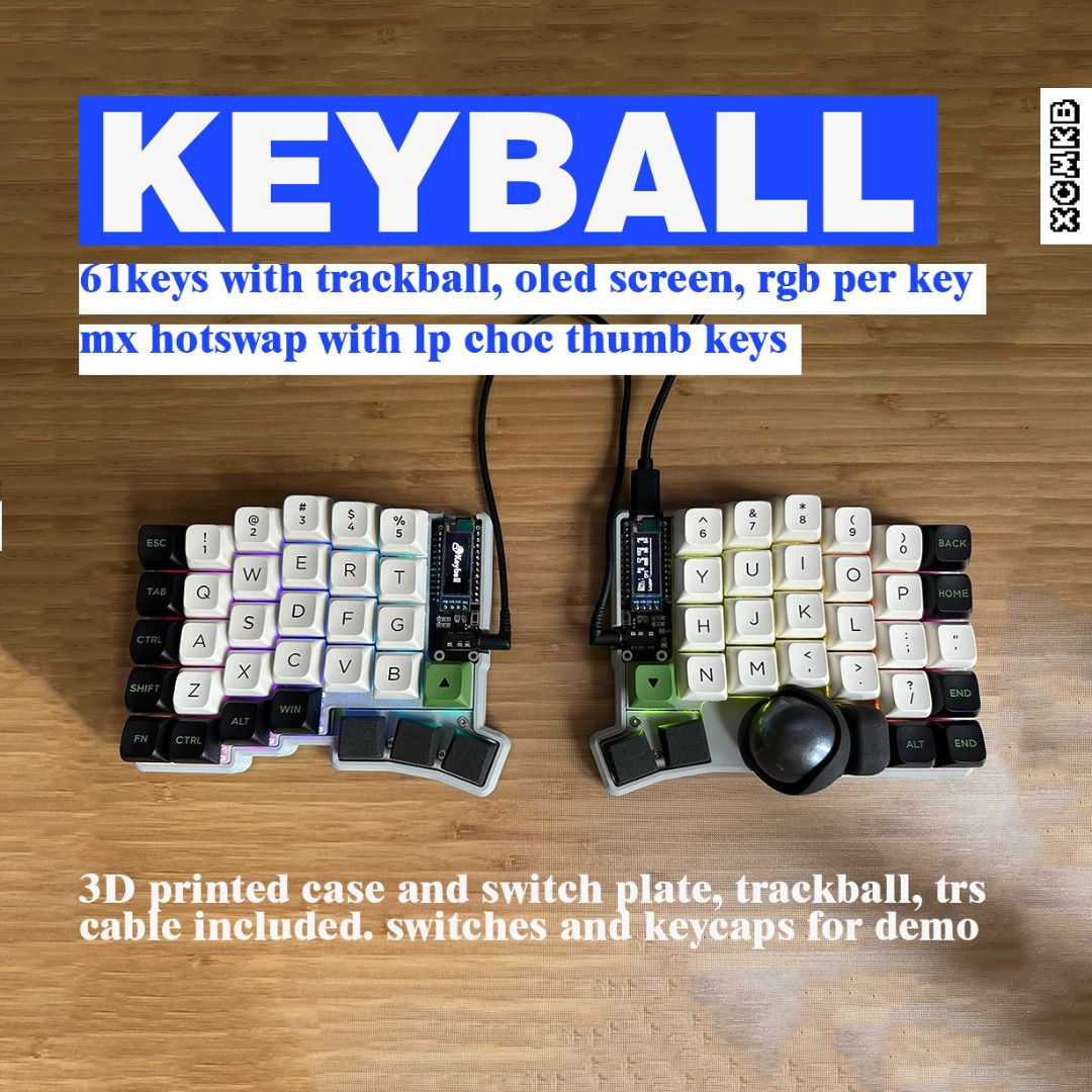 Keyball61 Keyball trackball split ergonomic keyboard qmk vial ...