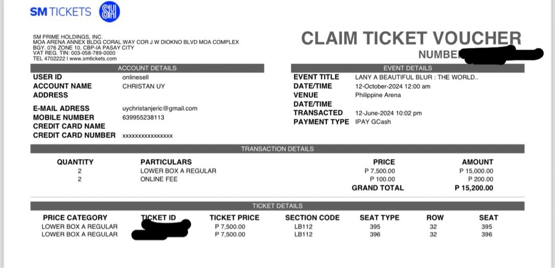 LANY PH ARENA OCT 12 LOWER BOX A 2tix, Tickets & Vouchers, Event ...