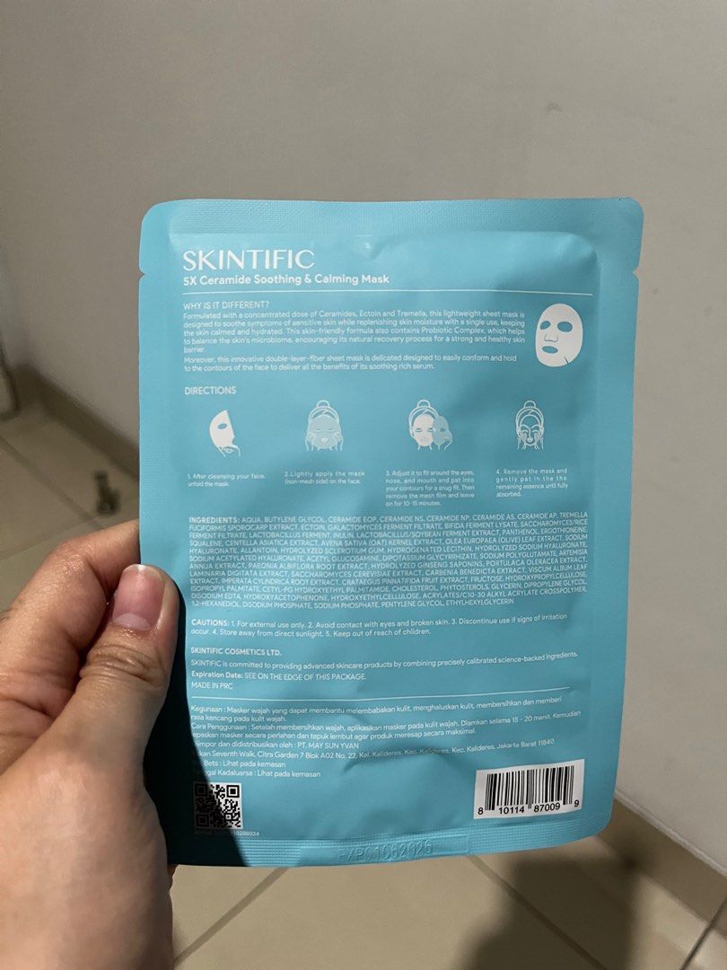 Masker SKINTIFIC 5x Ceramide Soothing & Calming Mask ORIGINAL 100% ...