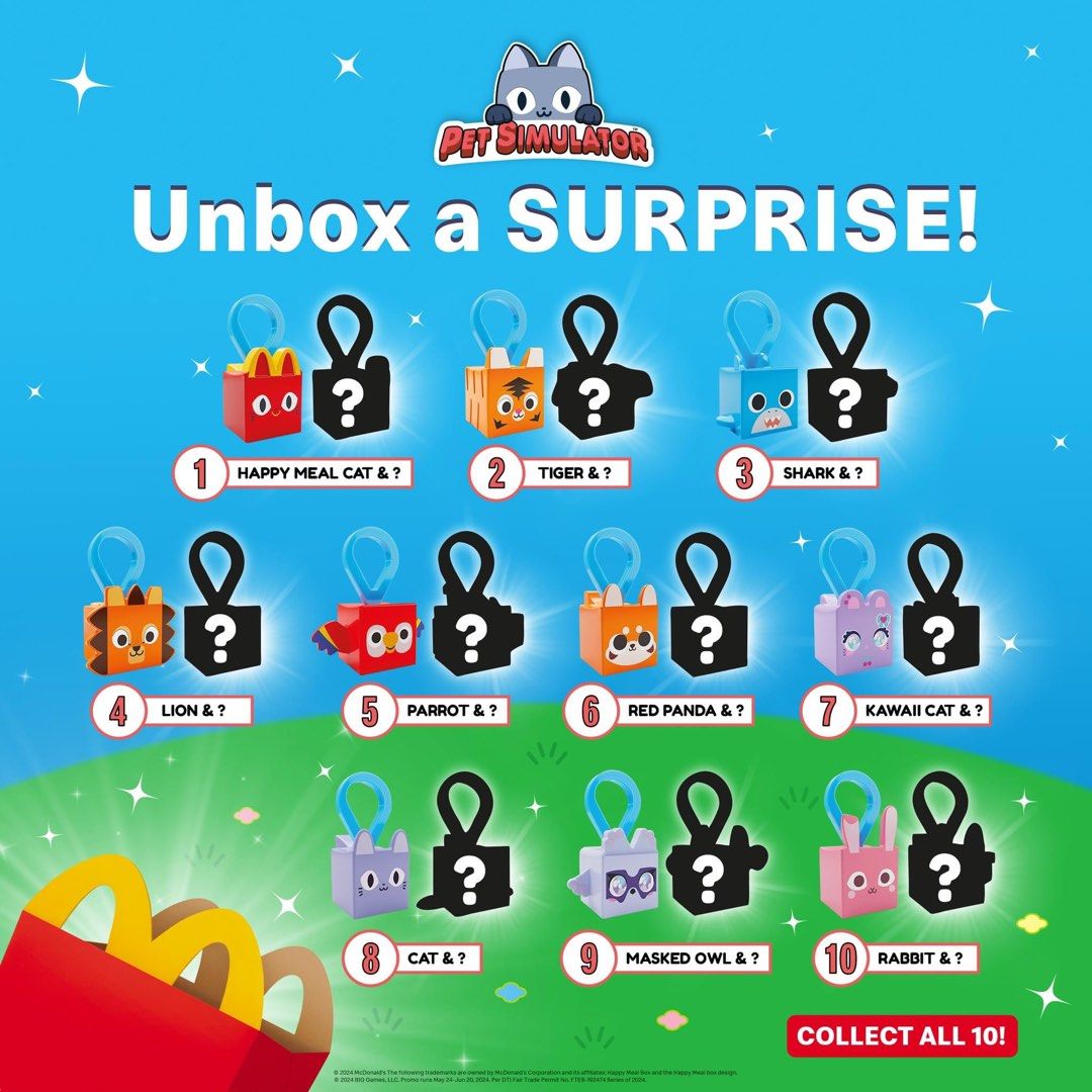 McDonald’s Happy Meal Pet Simulator KAWAII CAT AND ? May 2024, Hobbies ...