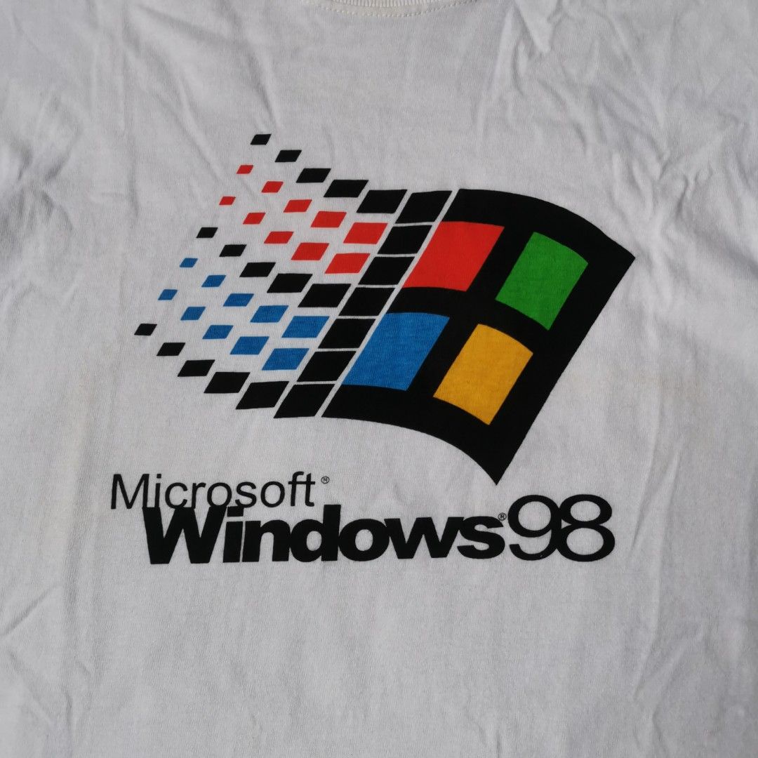 Microsoft Windows 98 Tech Tee, Men's Fashion, Tops & Sets, Tshirts ...