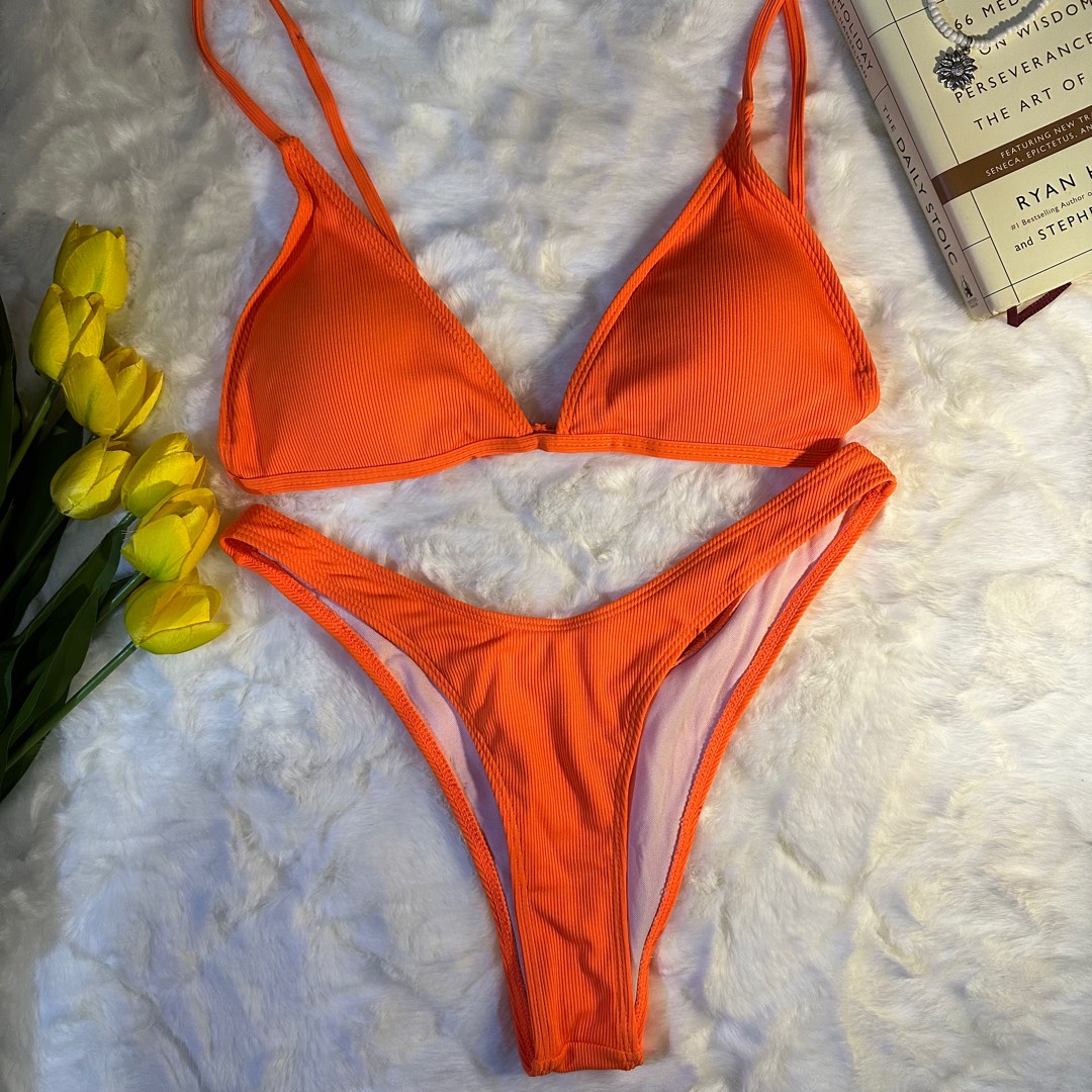 Neon Orange Bikini, Women's Fashion, Swimwear, Bikinis & Swimsuits on ...