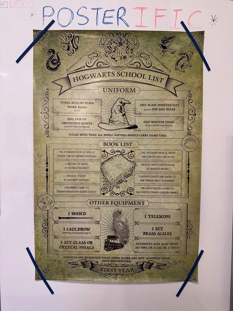 Harry Potter Hogwarts Book List