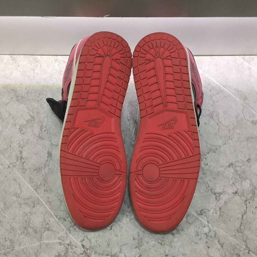 Nike AJ 1 High Track Red, Fesyen Pria, Sepatu , Sneakers di Carousell