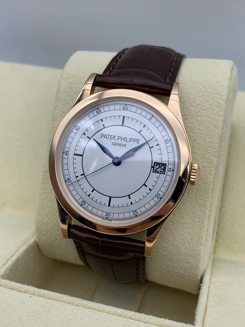 Patek Philippe 5296R Calatrava Rose Gold Sector Dial with Date, Luxury ...
