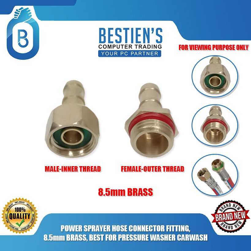 POWER SPRAYER HOSE CONNECTOR FITTING, 8.5mm BRASS, BEST FOR PRESSURE ...