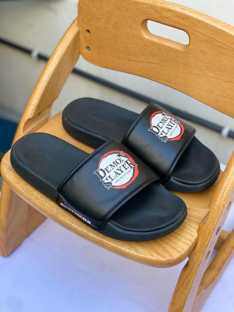 Skechers Sandal x Demon Slayer, Fesyen Pria, Sepatu , Sandal di Carousell