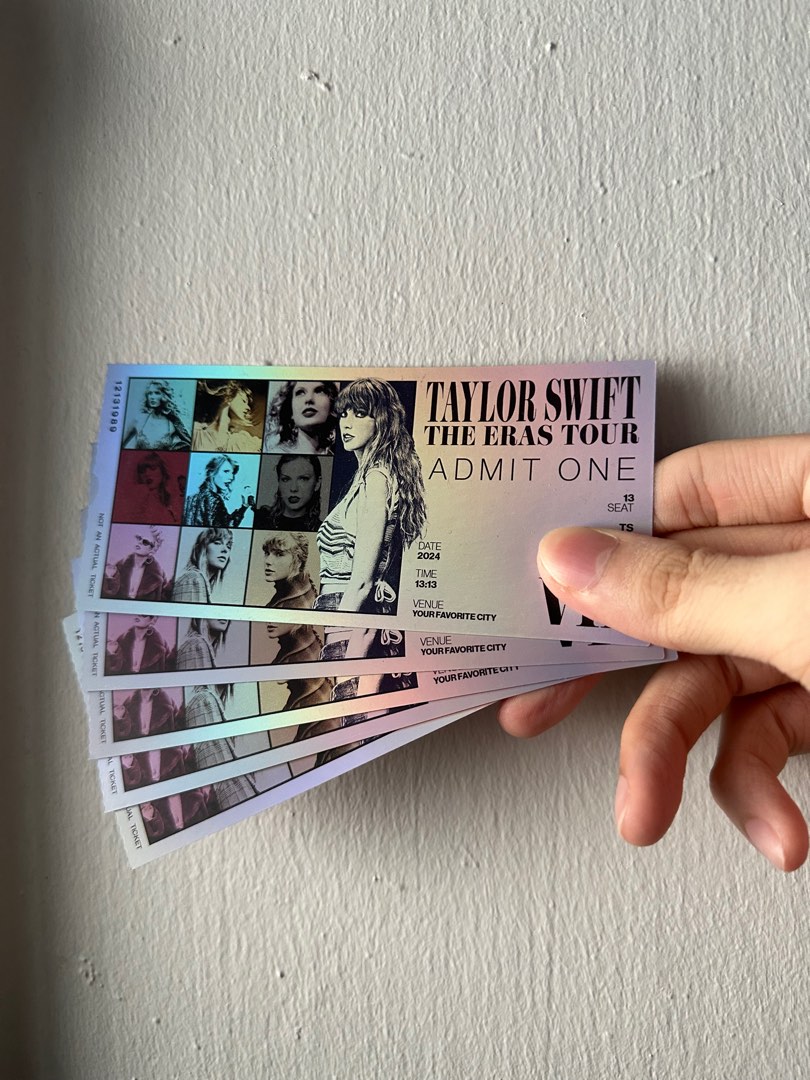 Taylor Swift Eras Tour VIP Holographic Ticket 2024, Hobbies & Toys ...