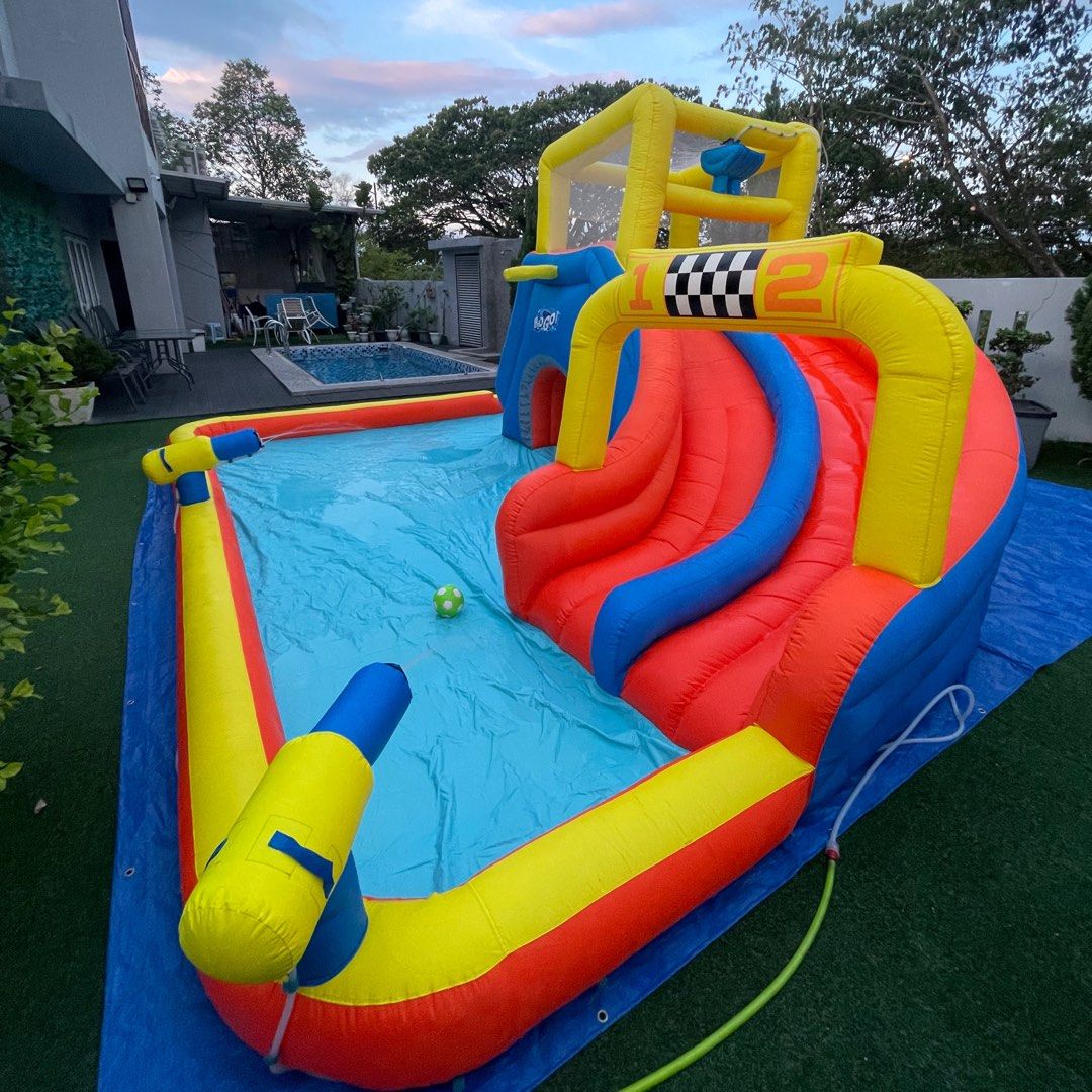 TOP Viral Pool Kids Water Slide Inflatable Airmyfun Doctor Dolphin ...