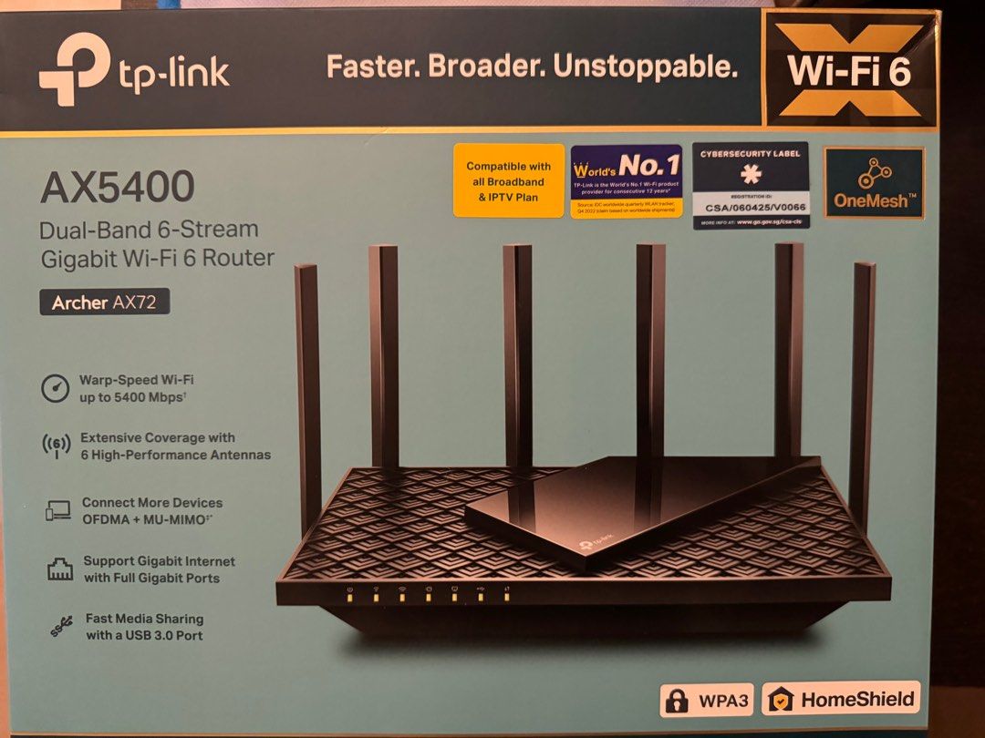 TP LINK Archer AX72 Dual-Band Wifi 6 Router, Computers & Tech, Parts ...