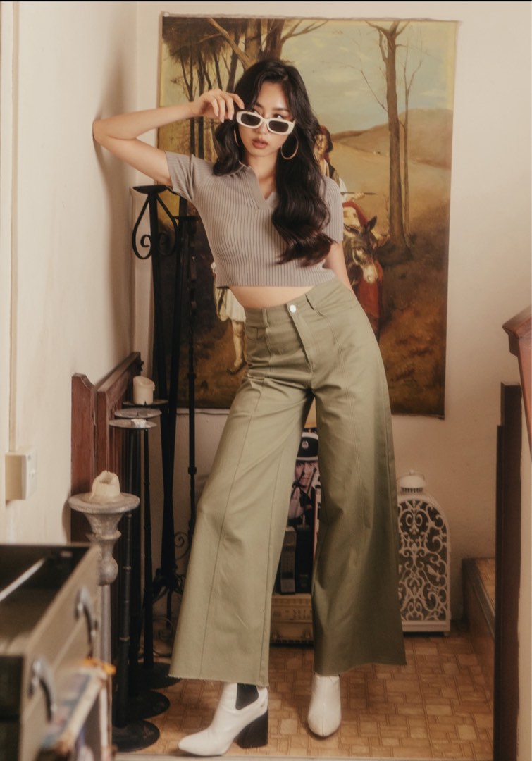 UNDONE PANTS IN OLIVE GREEN, Women's Fashion, Bottoms, Other Bottoms on ...