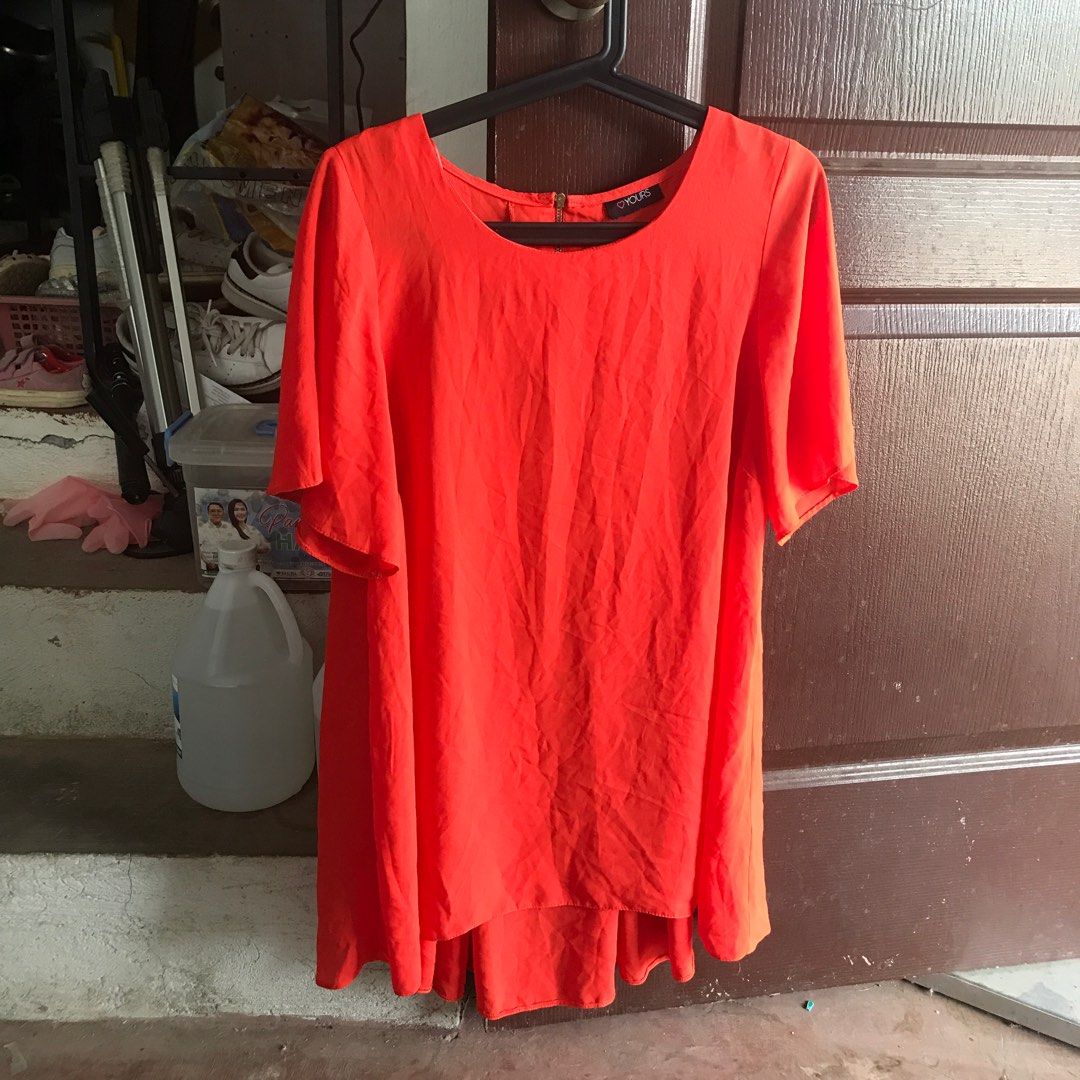 Yours Red Orange Dress, Women's Fashion, Dresses & Sets, Dresses on ...