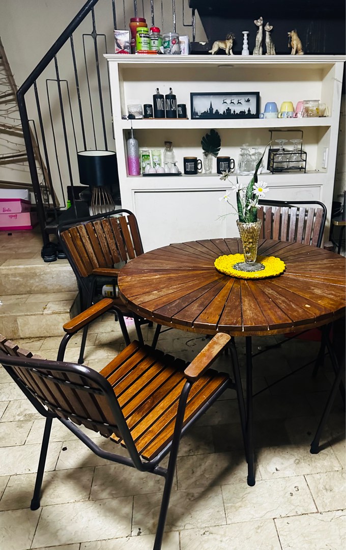 Rush Preloved 4-Seater Indoor/Outdoor Dining Set, Furniture & Home ...