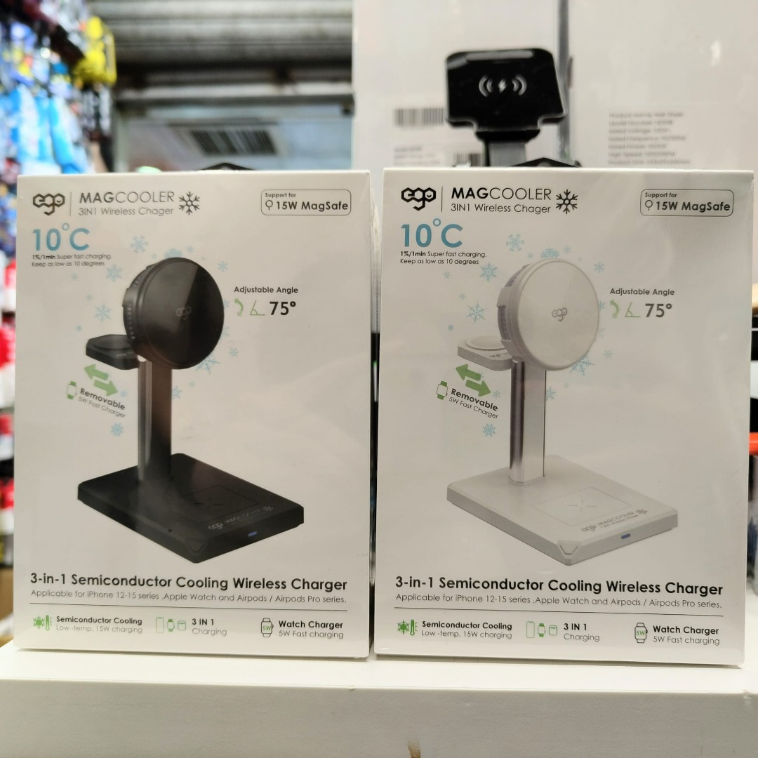 ＜荃灣門市現貨＞全新行貨 EGO MagCooler@ 3in1 半導體制冷無線充電器, 手提電話, 電話及其他裝置配件, 充電器及電線 ...