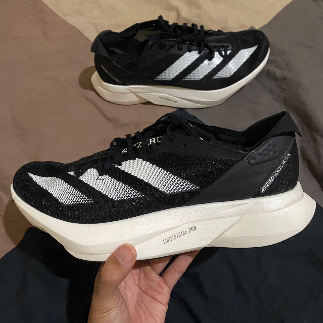 Adidas Adios Pro 3 Black White, Olah Raga, Baju Olahraga di Carousell