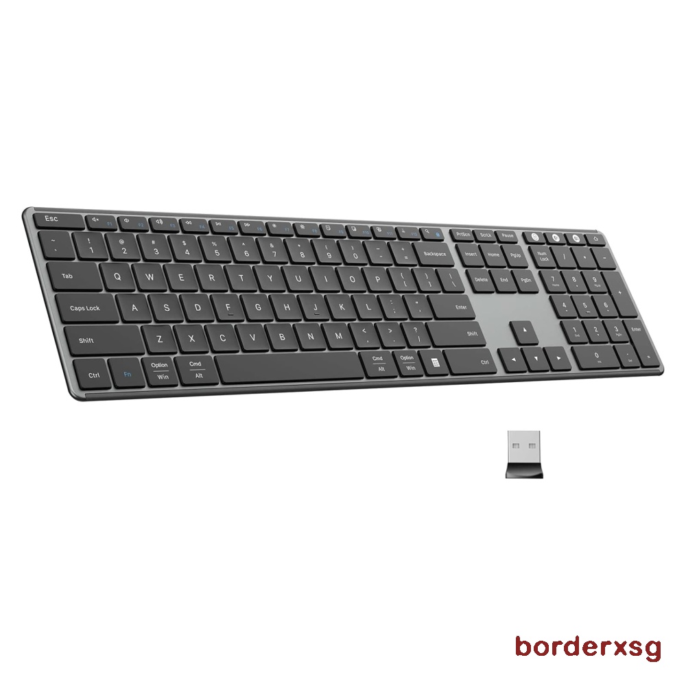 AUSDOM Wireless Bluetooth Keyboard Full Size, Quiet Slim Multi-Device ...