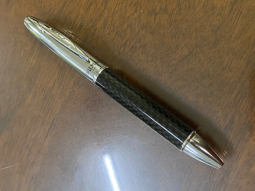 Balmain Paris CHAMP Chrome & Black Checkered Pen Ballpoint ORIGINAL ...