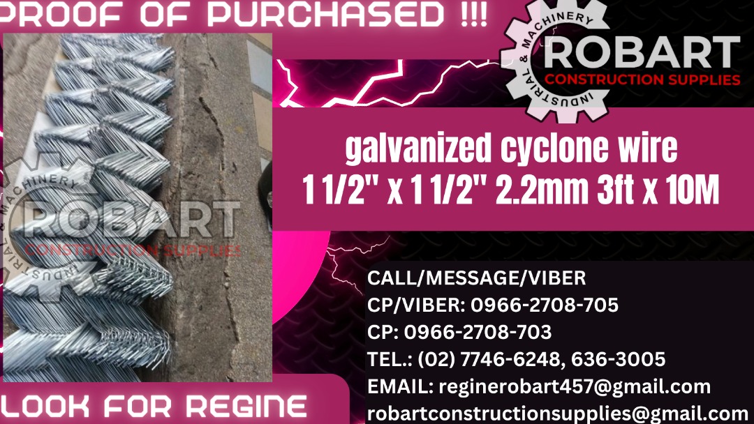galvanized cyclone wire 1 1/2" x 1 1/2" 2.2mm 3ft x 10M, Commercial ...