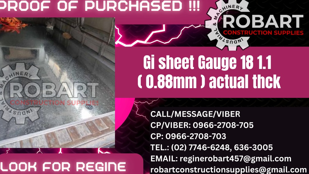 Gi sheet Gauge 18 1.1 ( 0.88mm ) actual thck, Commercial & Industrial ...