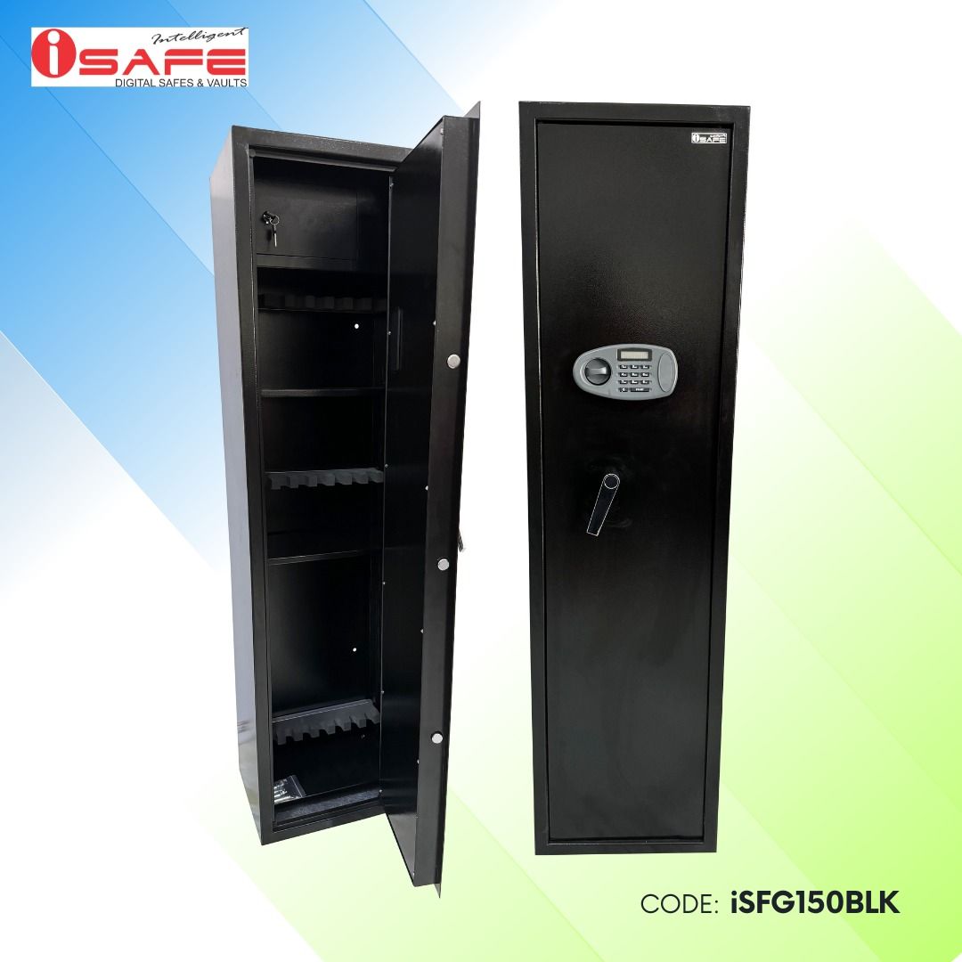 iSAFE iSFG150BLK Electronic Digital GUN Safe with override keys and ...