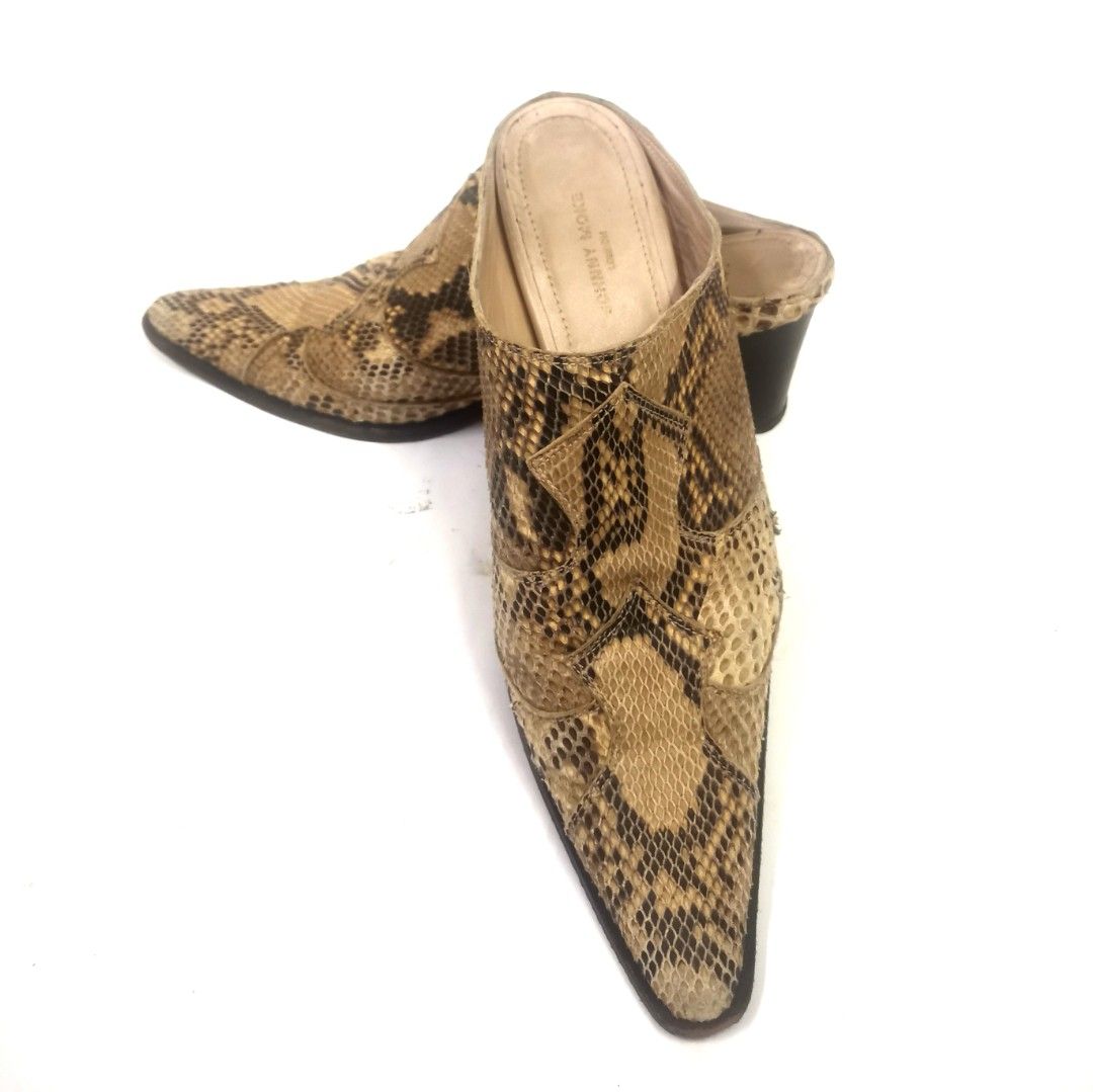 Johnny Moke London Genuine Burmese Python Pointed Toe Sandal Heels ...