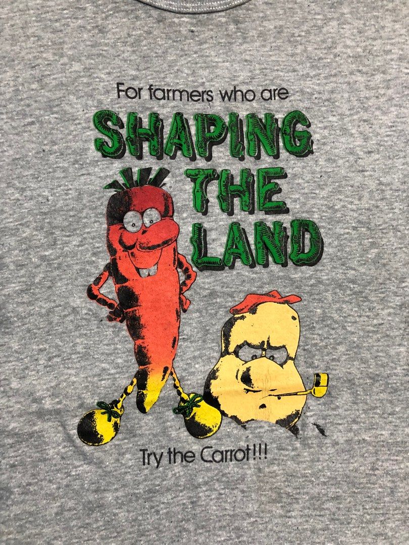 Kaos Vintage 80's Shaping The Land, Fesyen Pria, Pakaian , Atasan di ...