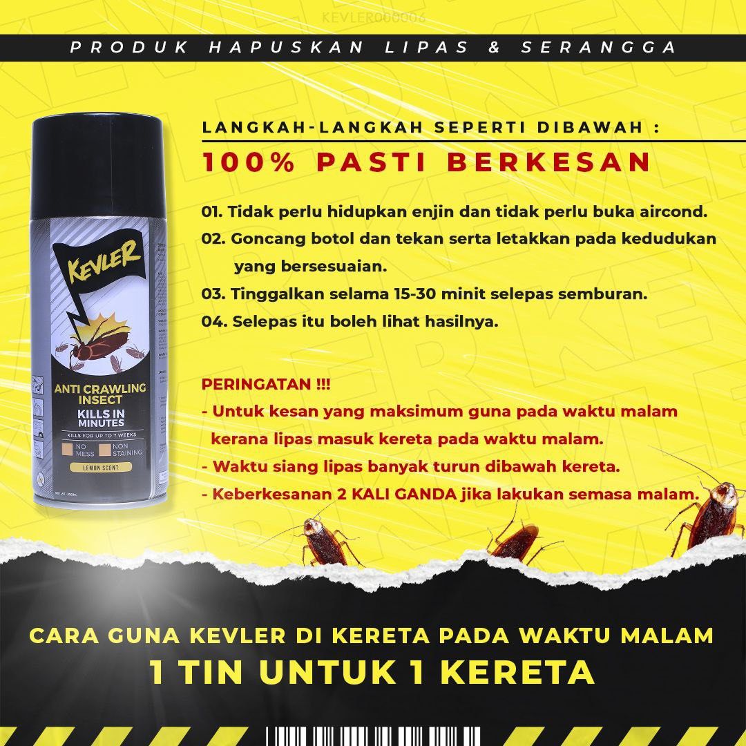 KEVLER!! Spray Pembunuh Lipas dan Serangga, Furniture & Home Living ...