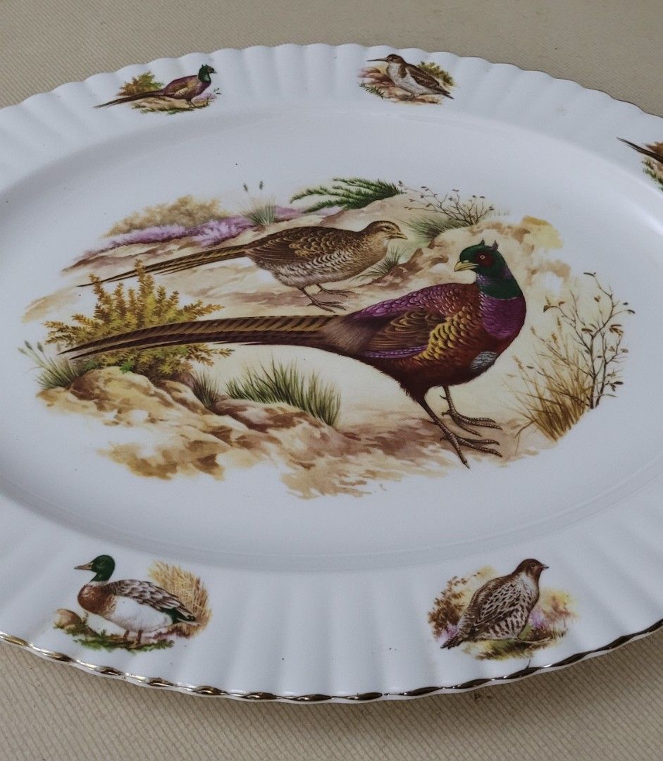 Large Vintage pheasant England ironstone platter, Furniture & Home ...