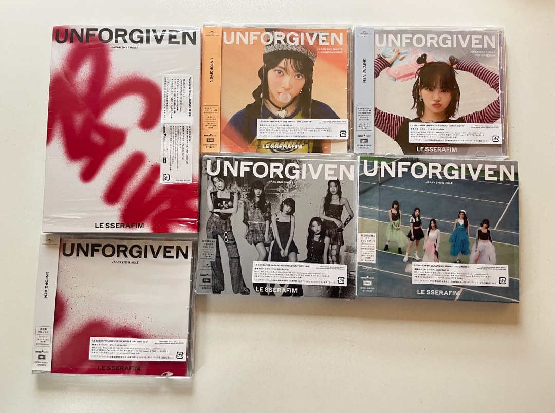 lesserafim 2nd single unforgiven japan 日單專輯淨碟set chaewon eunchae 初回限定A B 通常盤 weverse shop japan盤 ...