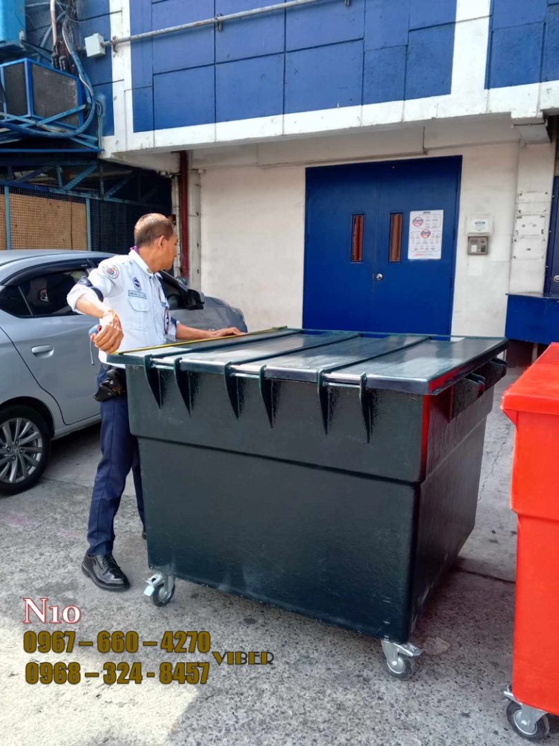 mobile trash bin 1350 liters, Furniture & Home Living, Cleaning ...