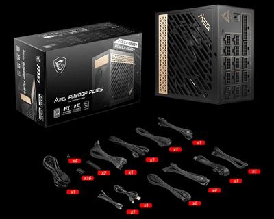 MSI MEG AI1300P PCIE5 PLATINUM 1300W POWER SUPPLY, Computers & Tech ...