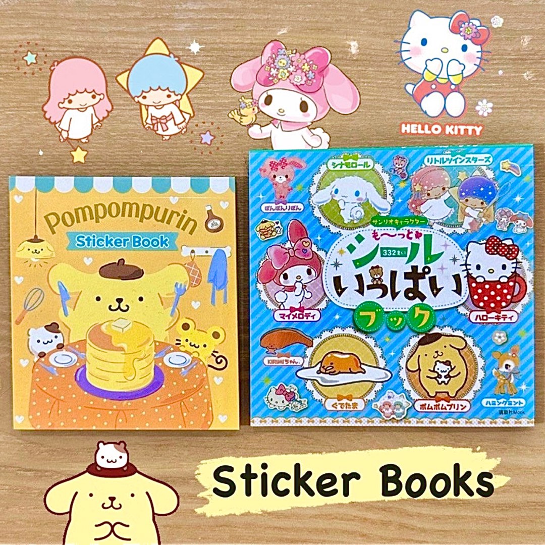(NEW) Sanrio Assorted Sticker Booklet, 24 sheets/book - Pompompurin ...