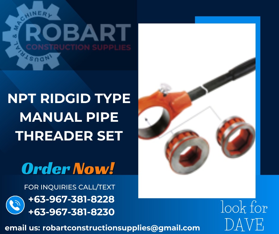 NPT RIDGID TYPE MANUAL PIPE THREADER SET, Commercial & Industrial ...