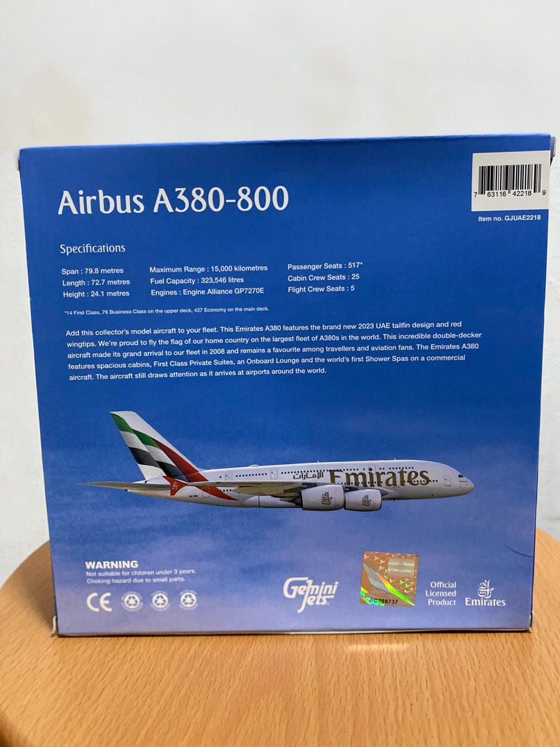 ORIGINAL Emirates A380 Scale 1:400 Diecast, Hobbies & Toys, Memorabilia ...