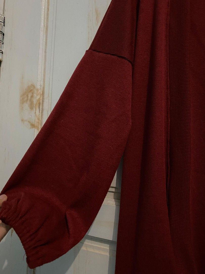 PRELOVED Outer cardigan tebal warna merah terracotta | outer tebal ...