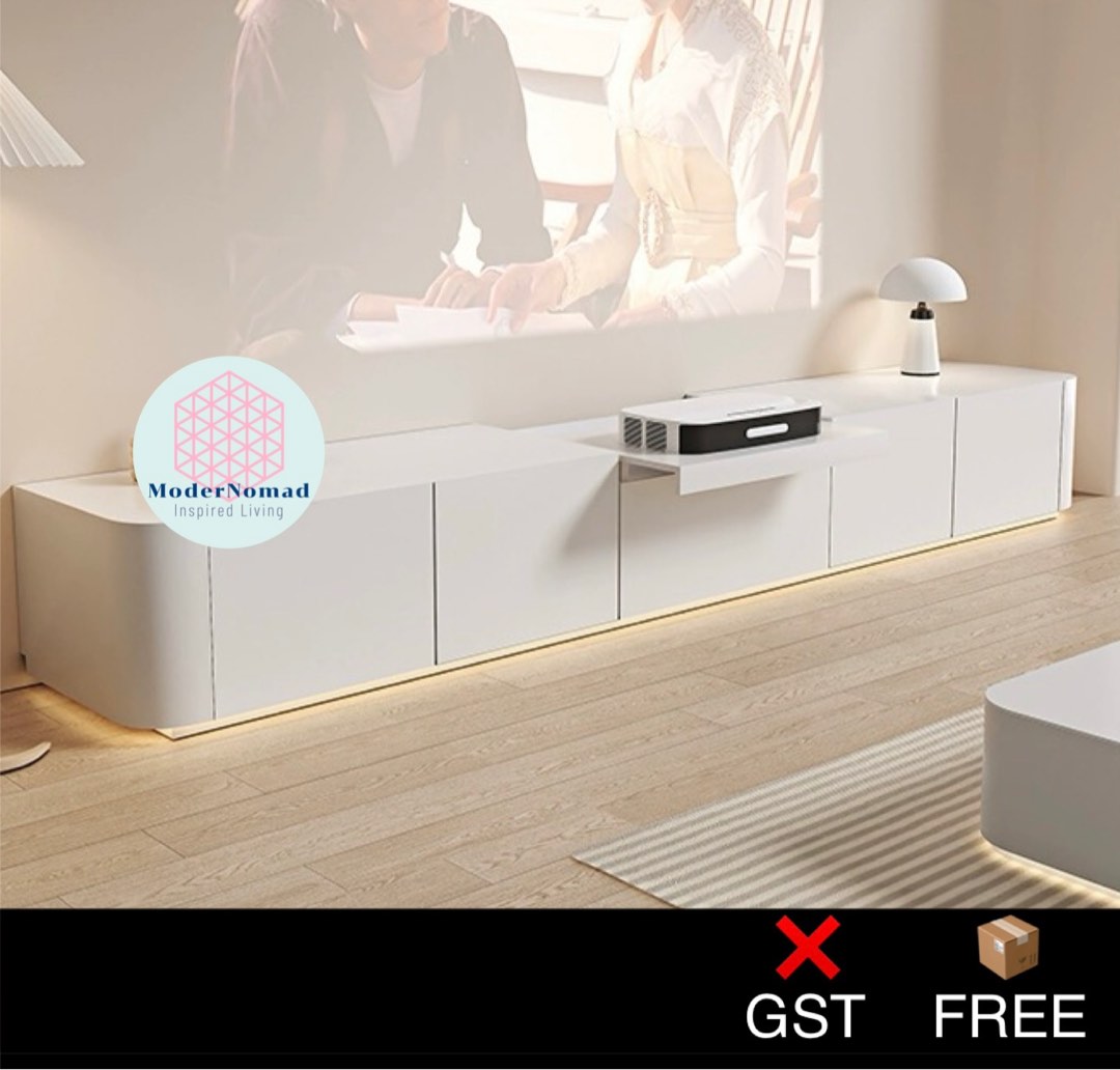 Laser Projector TV ️ Media Music Entertainment Side Console Cabinet ...