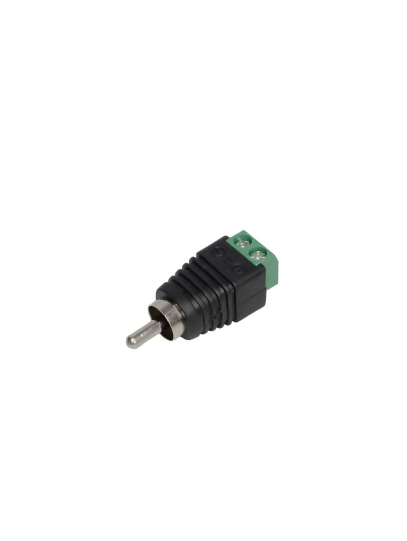 RCA MALE PLUG to 2-PIN AV SCREW TERMINAL SOLDERLESS ADAPTER, BEST FOR ...