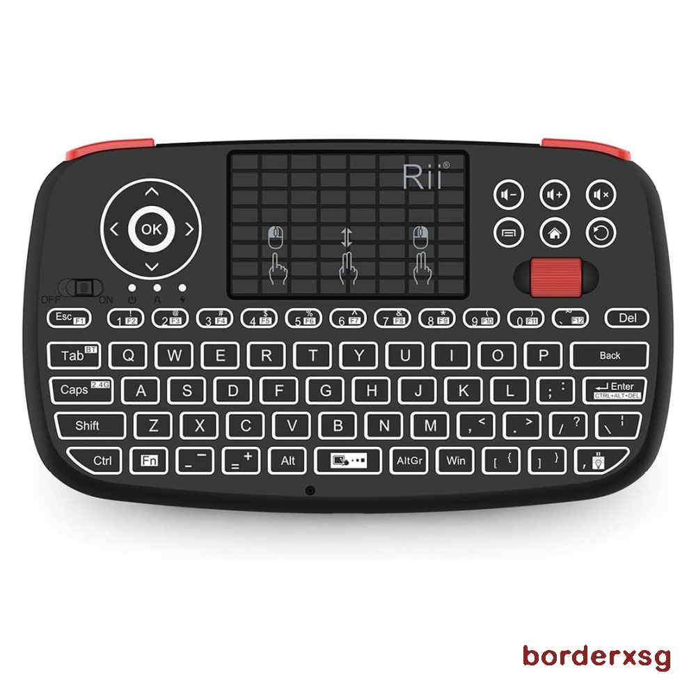 Rii (Upgrade) i4 Mini Bluetooth Keyboard with Touchpad, Blacklit ...