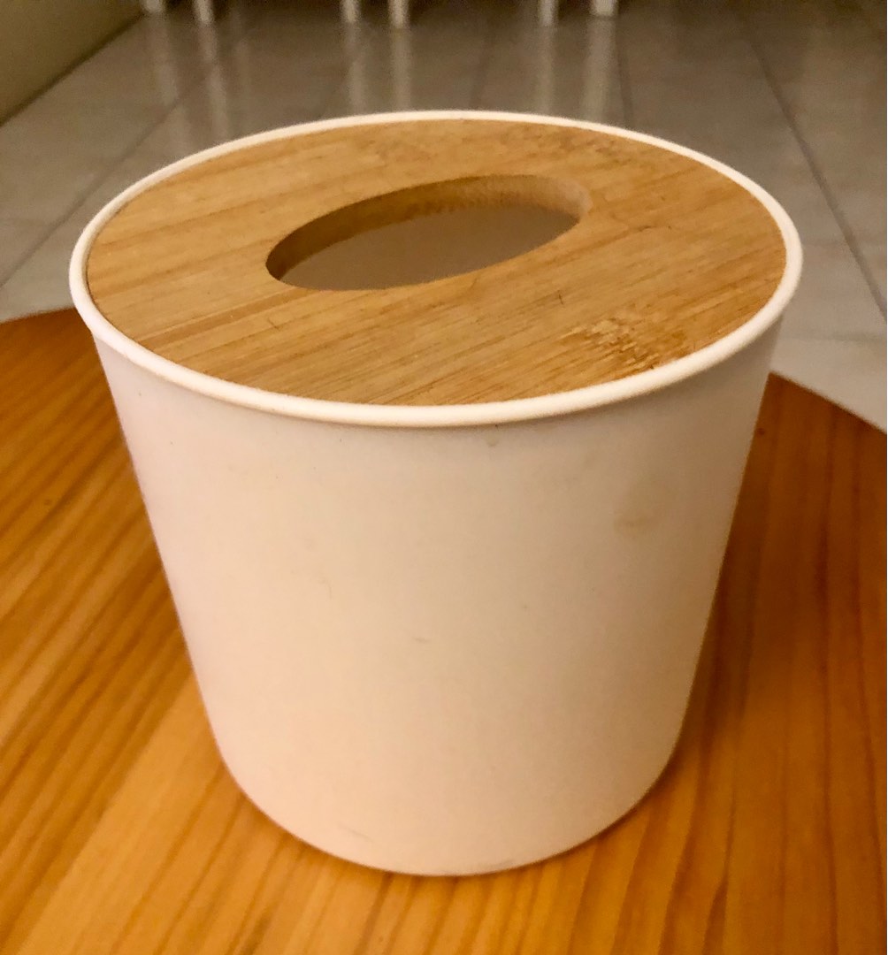 Round tissue box holder, Furniture & Home Living, Home Decor, Other ...