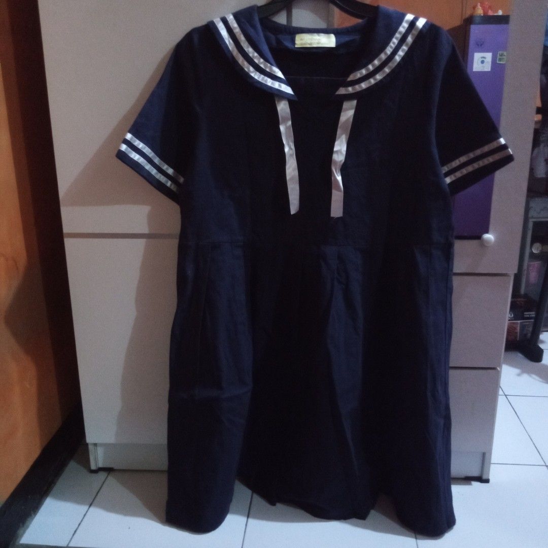 sailor top kemeja blouse kerah crop atasan collar bawahan rok lipit ...