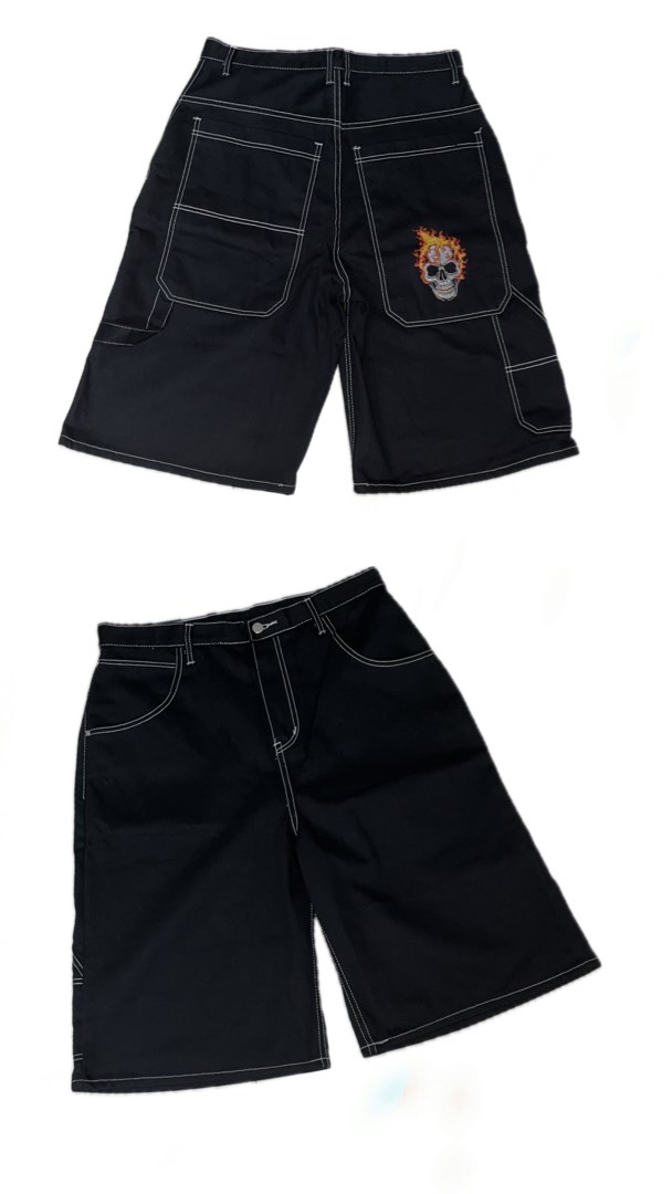 Skull Jorts (like JNCO), Men's Fashion, Bottoms, Shorts on Carousell