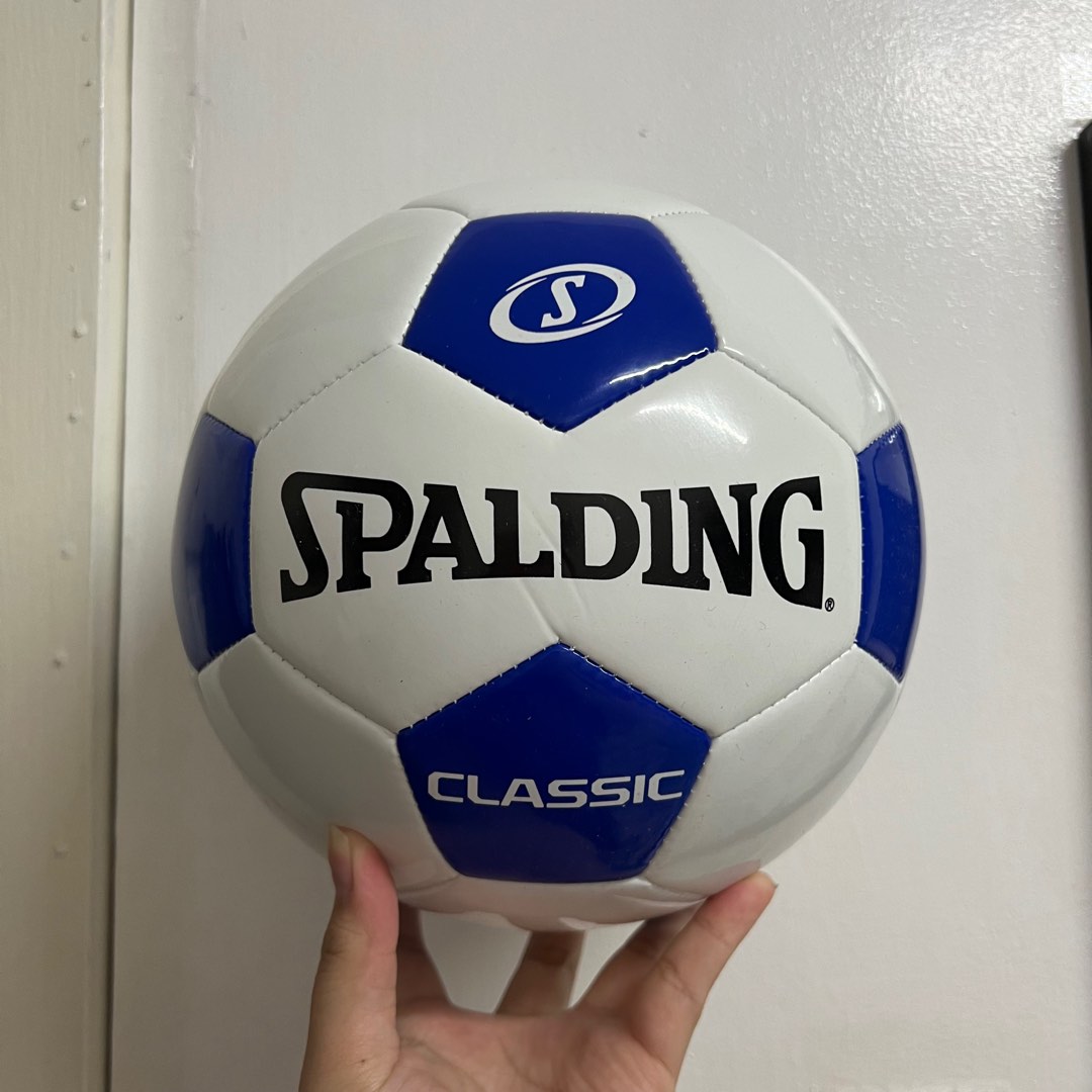 SPALDING CLASSIC ORIGINAL SOCCER BALL - White and Blue, Sports ...