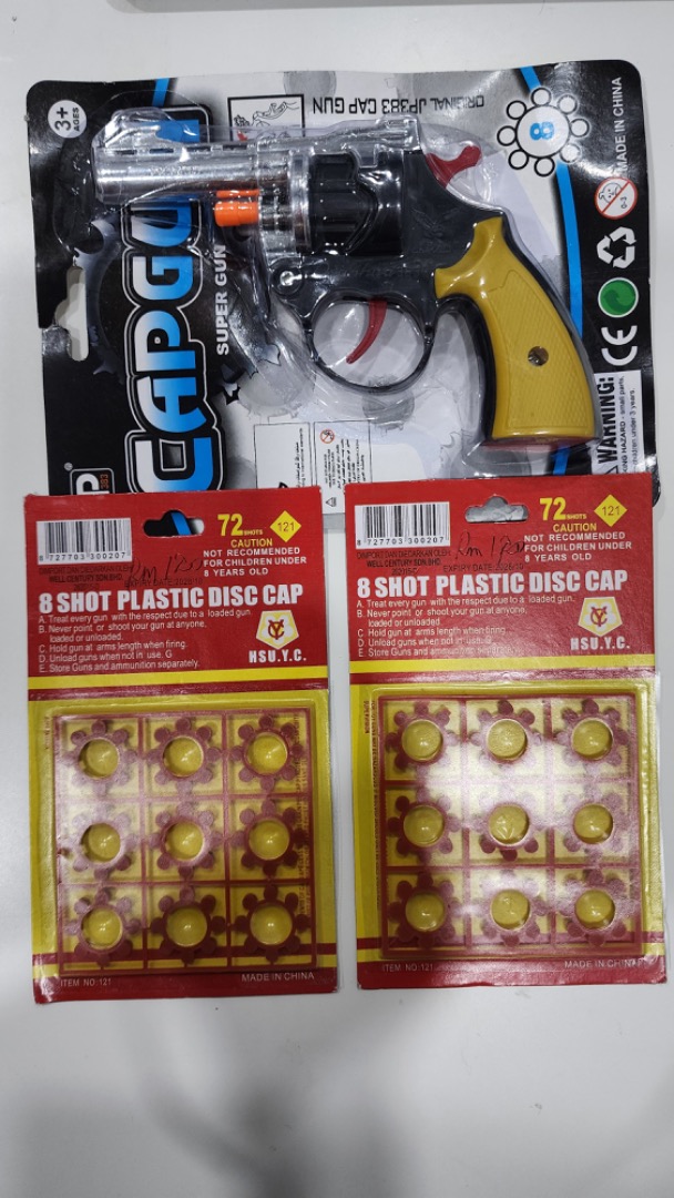 TOY POP GUN WITH DISC CAP GUN SLINGER COWBOY YEEHAA, Hobbies & Toys ...