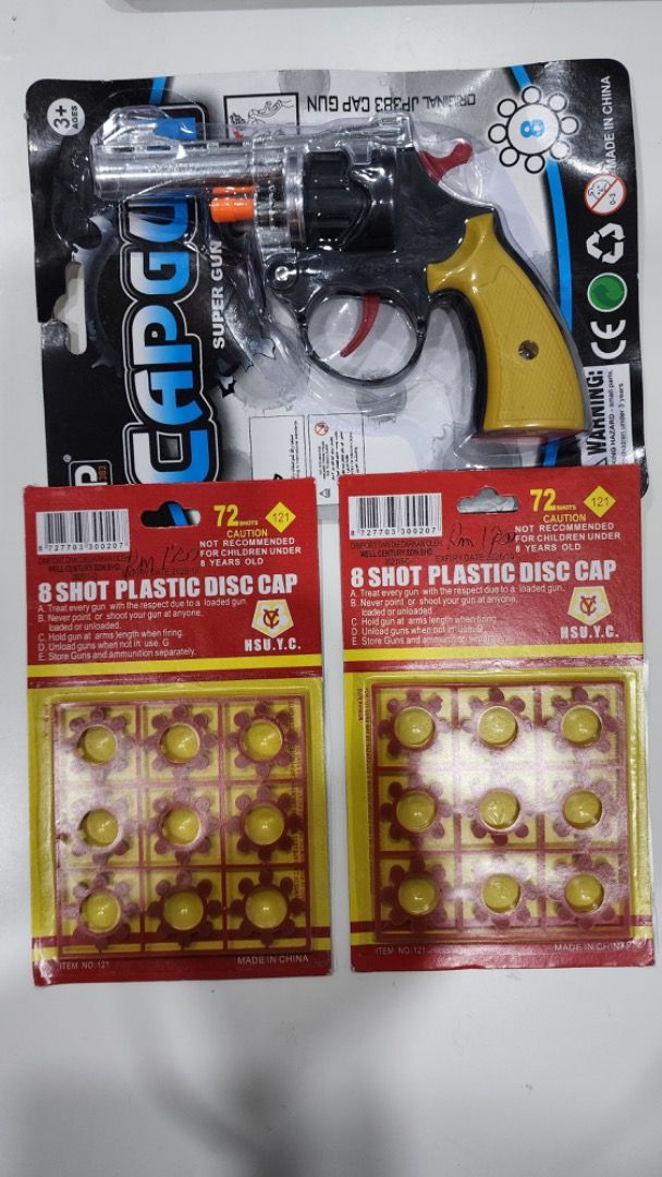 TOY POP GUN WITH DISC CAP GUN SLINGER COWBOY YEEHAA, Hobbies & Toys ...